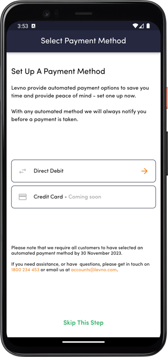 Setting up your Payment Method – Levno Support